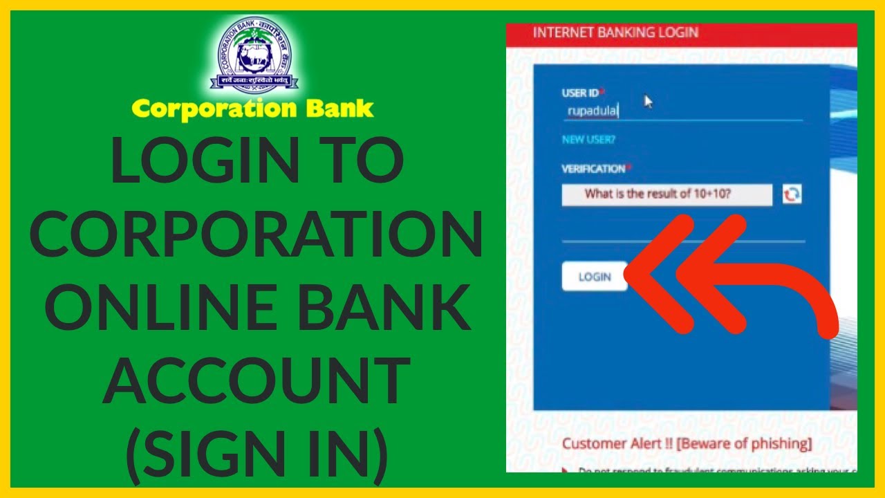 How to Login to Corporation Bank Online Banking Account? - YouTube