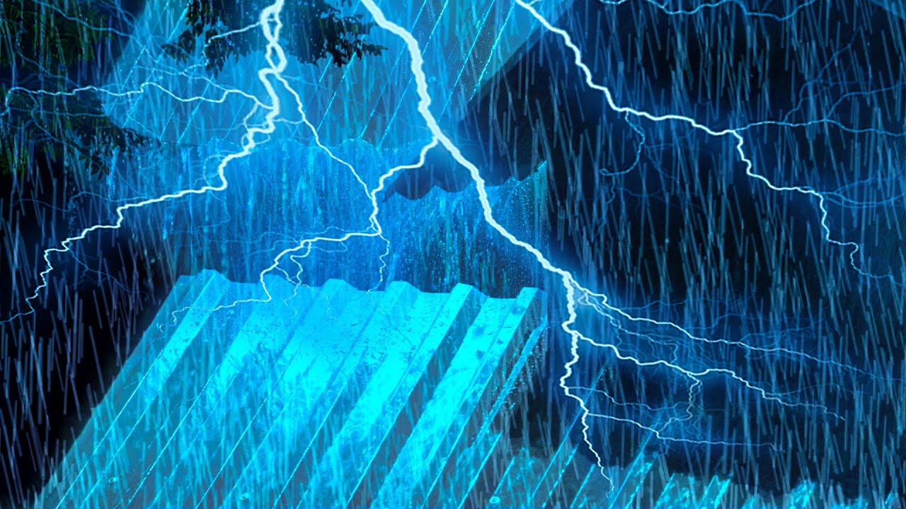 10 Hours Thunderstorm White Noise for Sleeping | Tropical Rainstorm ...