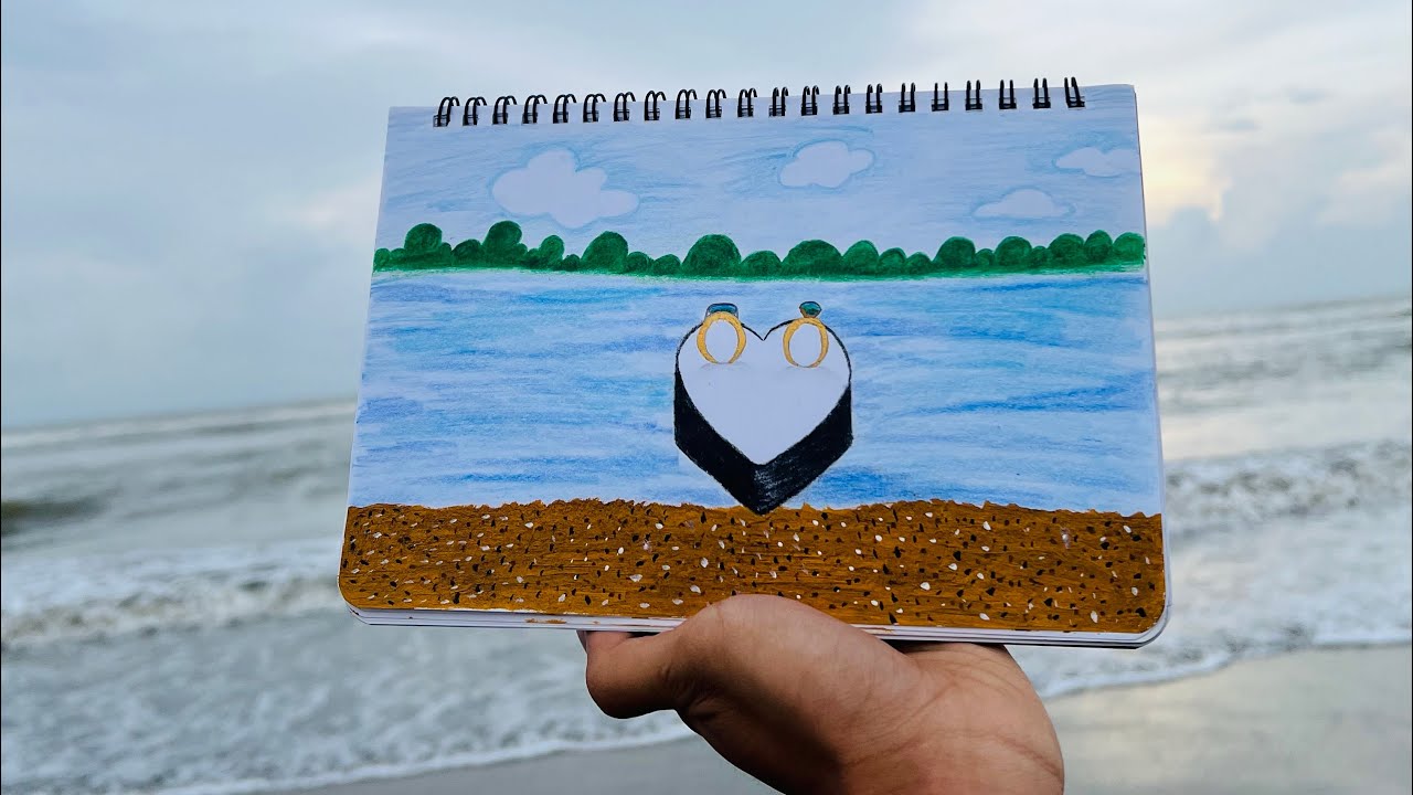 How to draw wedding rings || Engagement ring || How to draw a ring ...