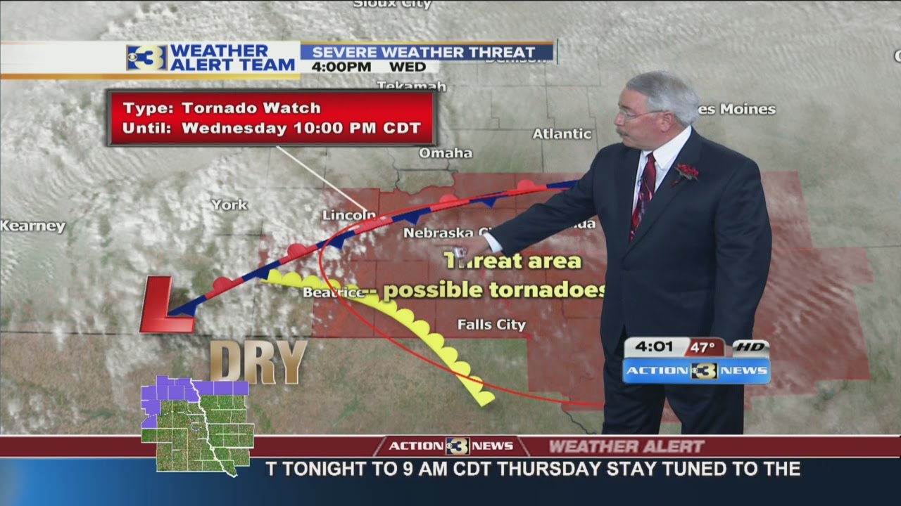 KMTV Meteorologist Jim Flowers highlights were tornado threat is ...