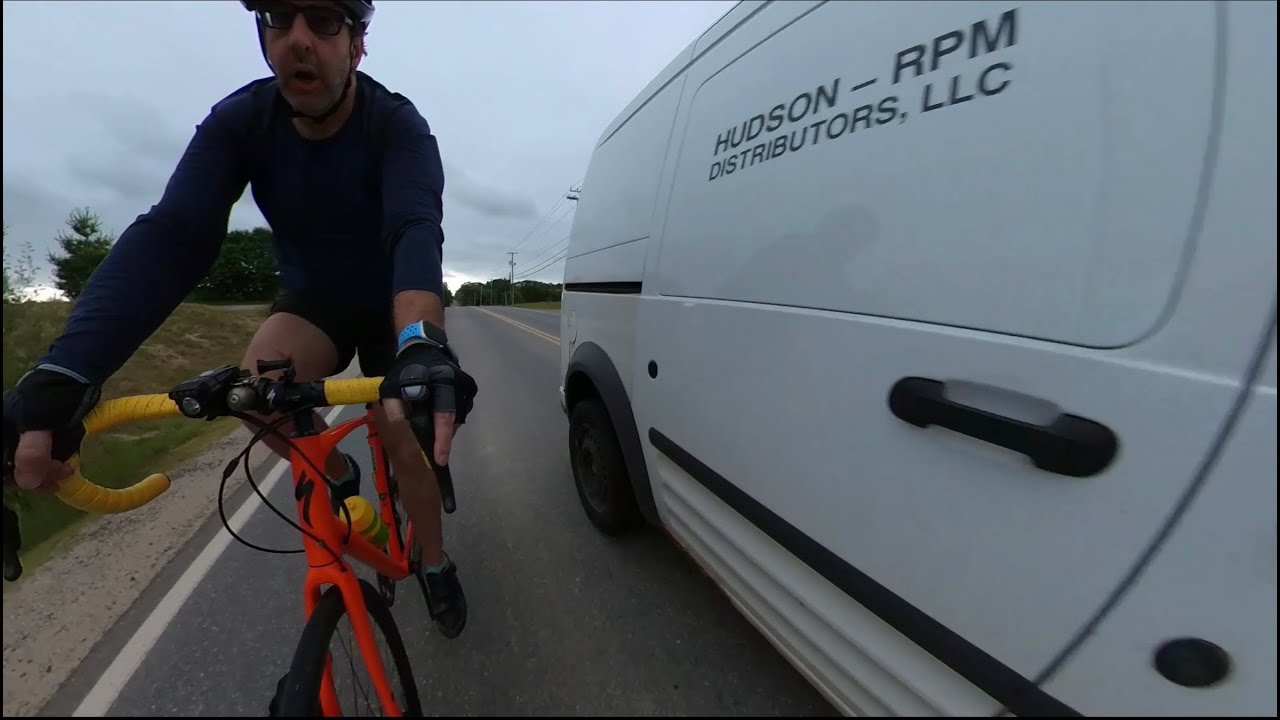 Extreme Close Pass of Cyclist by Hudson RPM Distributors driver - YouTube