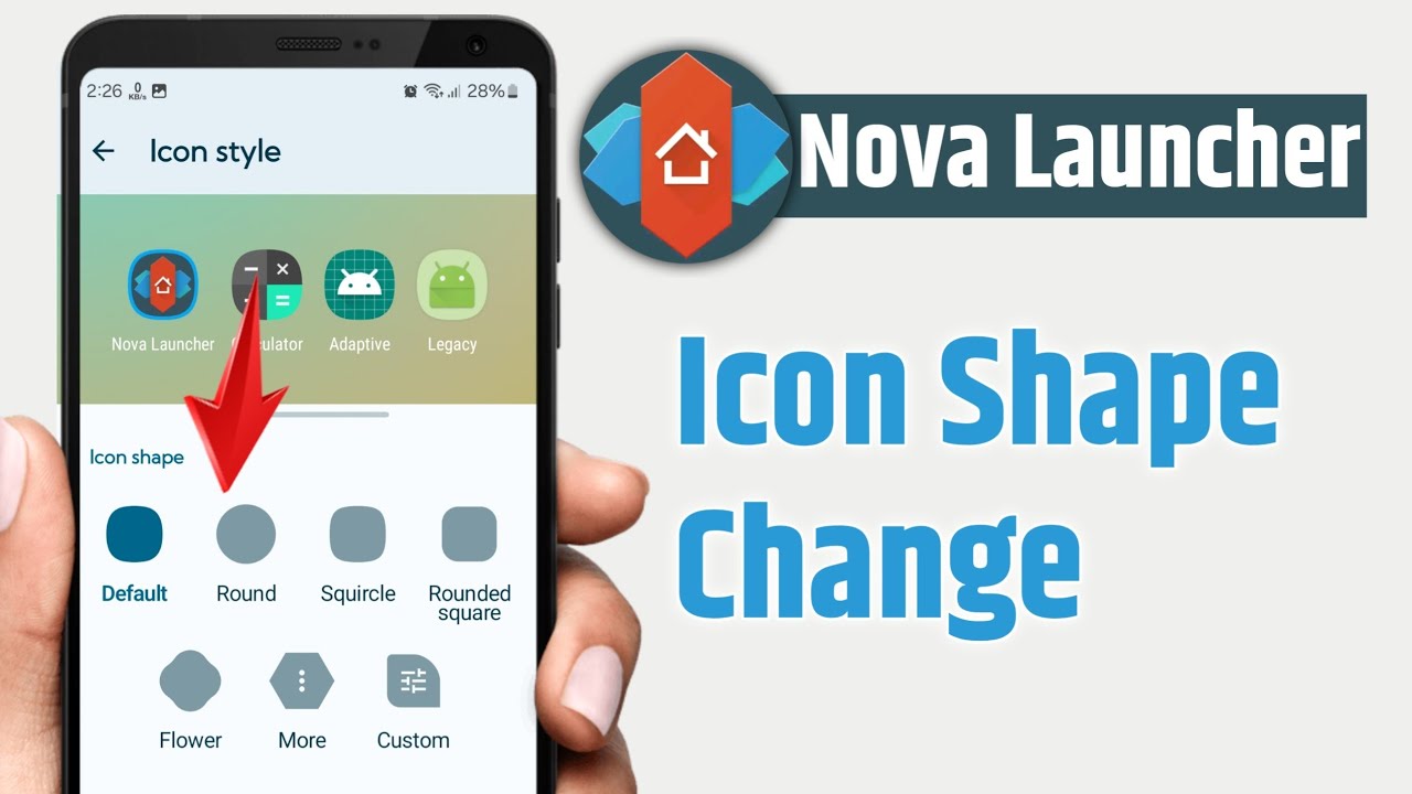 how to change icon shape in nova launcher - YouTube