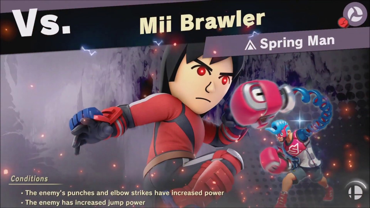 Super Smash Bros Ultimate : vs Mii Brawler (Unlocks: Spring Man) World ...