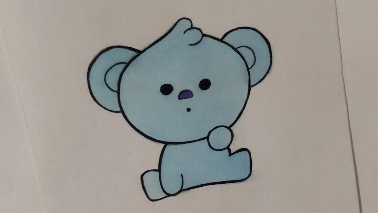 how to draw bt21 koya bts rm persona - YouTube