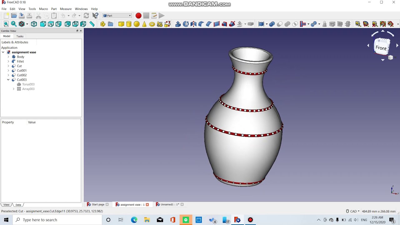 flower vase created on freeCAD 0.18. DIY assignment - YouTube