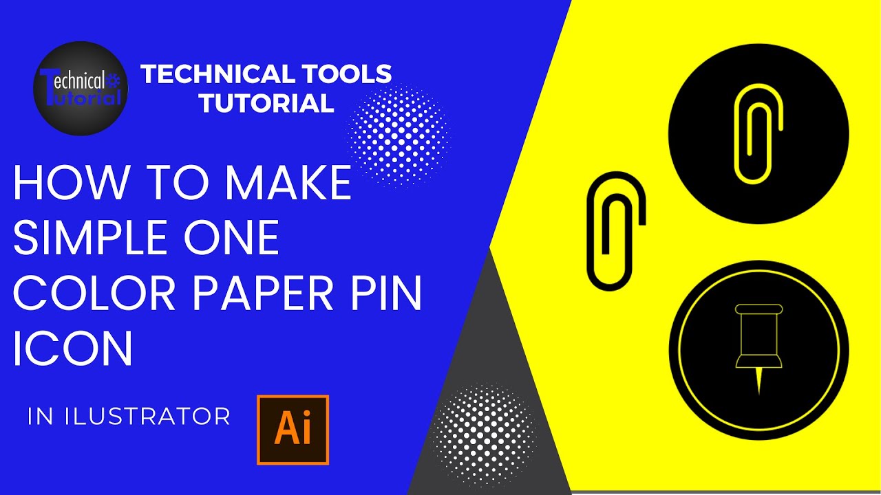 How to make paper pin icon in Illustrator | Icon design | Iconography ...
