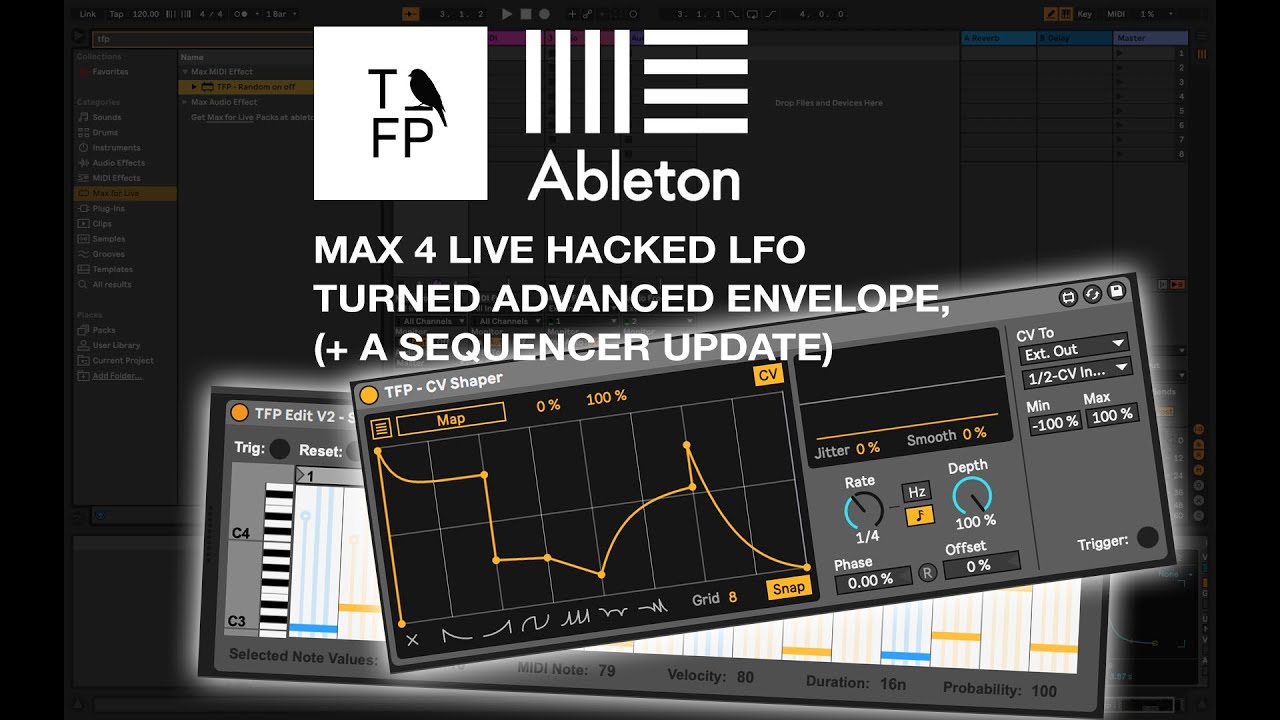 Ableton Hacked LFO turned Advanced Envelope + Updated Max for Live Sequencer = TFP - YouTube