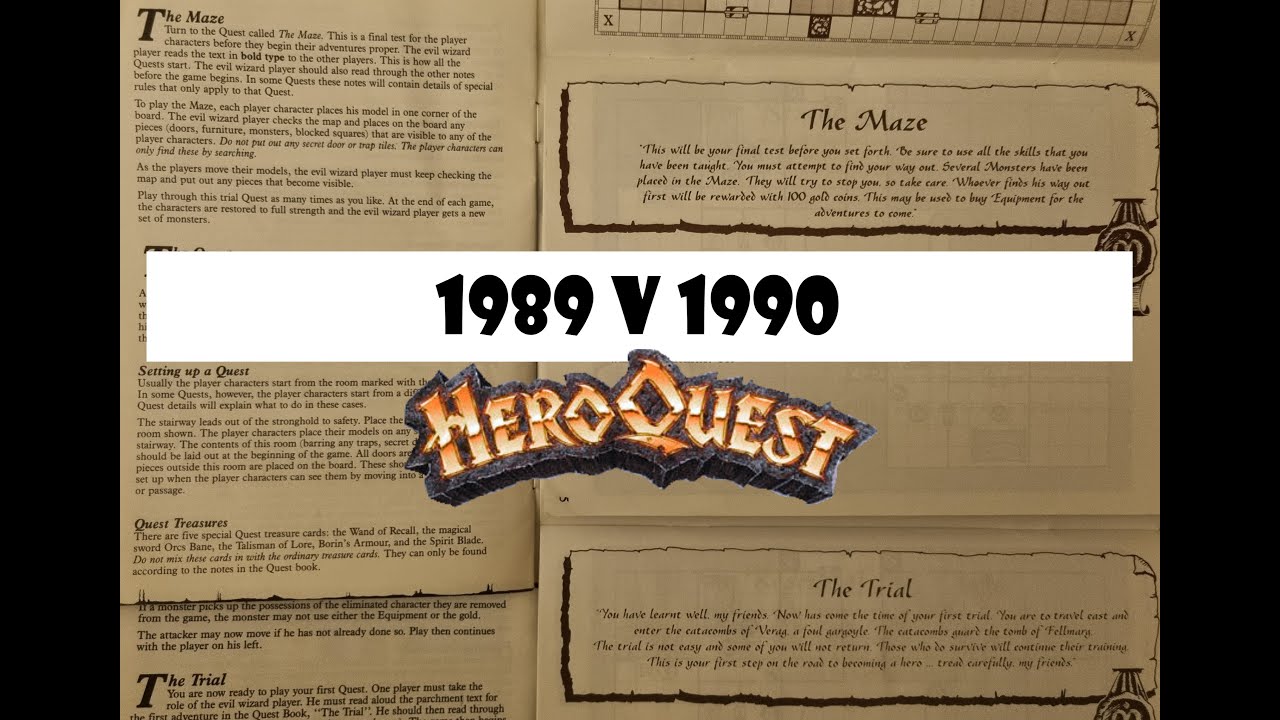 Heroquest UK version differences - 1989 1st edition to 1990 2nd ...