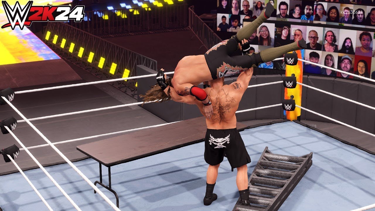 WWE 2k24 - Brock Lesnar vs Edge: Extreme Rules Match | Smackdown - YouTube