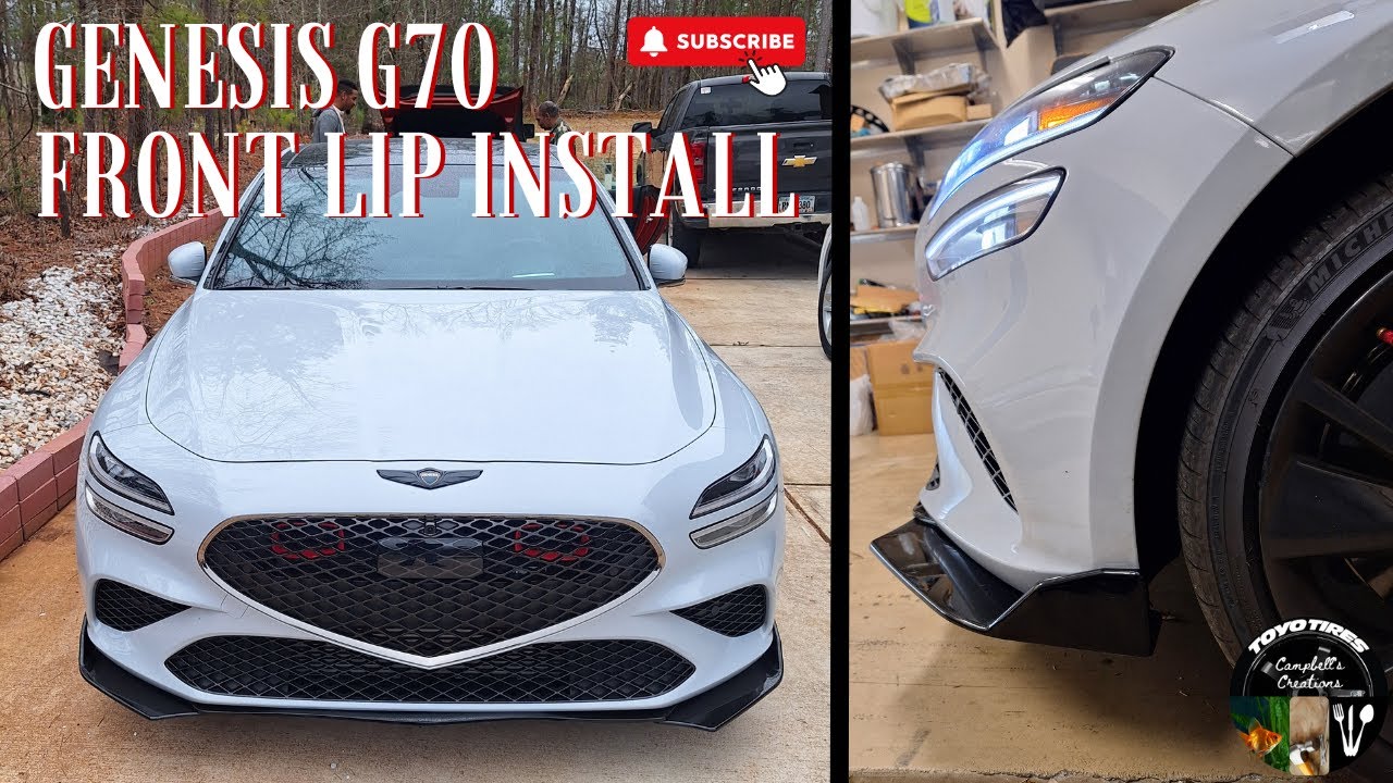 Genesis G70 Ebay Front Lip Install exterior mods - YouTube