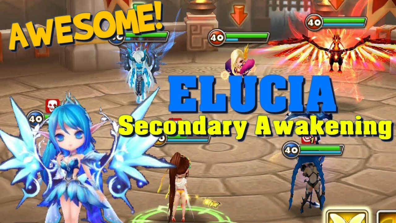 Summoners War - AWESOME ELUCIA Debuts in Guild War!!! (Secondary Awakening) - YouTube
