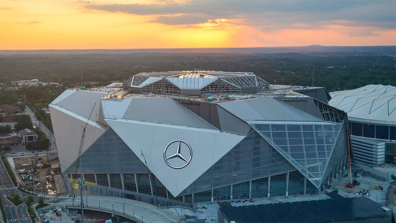 Mercedes-Benz Stadium Construction Time-Lapse - June 2017 - YouTube