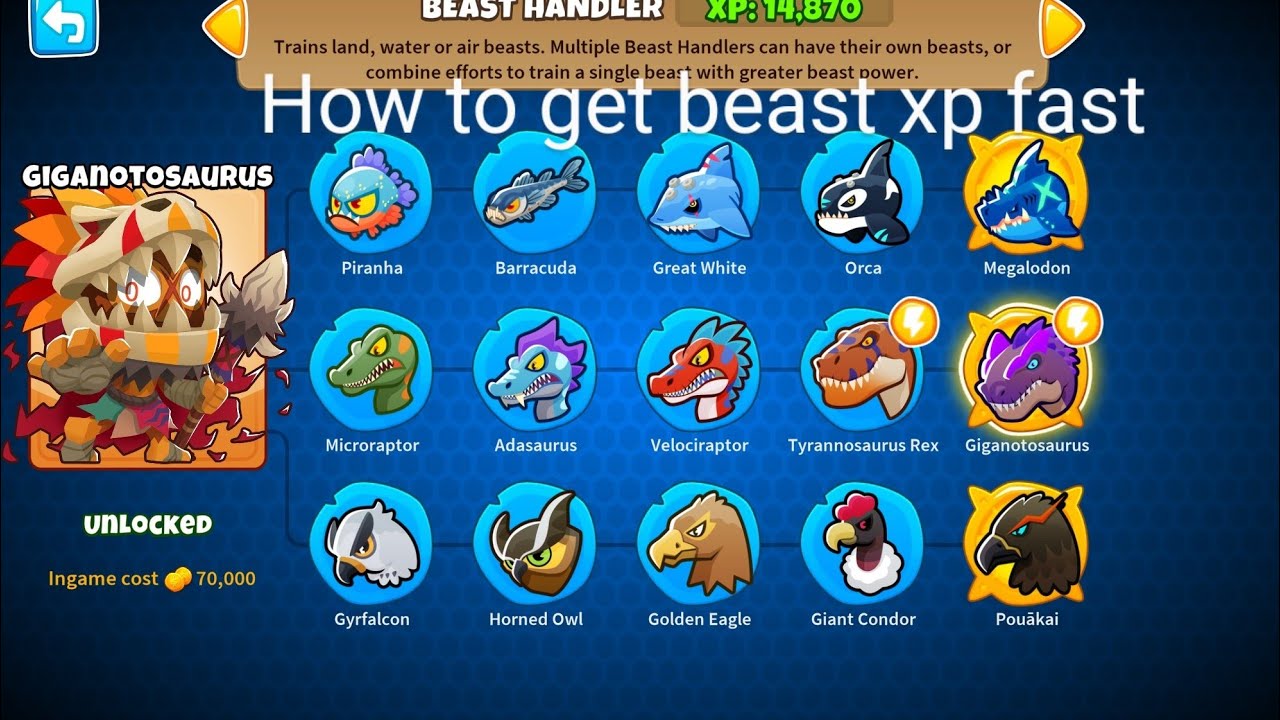 how to get beast handler xp fast (btd6) - YouTube