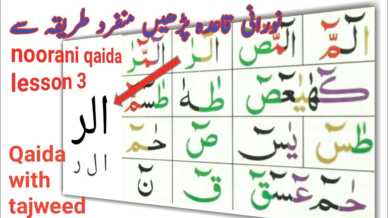 huroof muqattaat in tajweed/noorani qaida lesson 3 full in urdu hindi ...