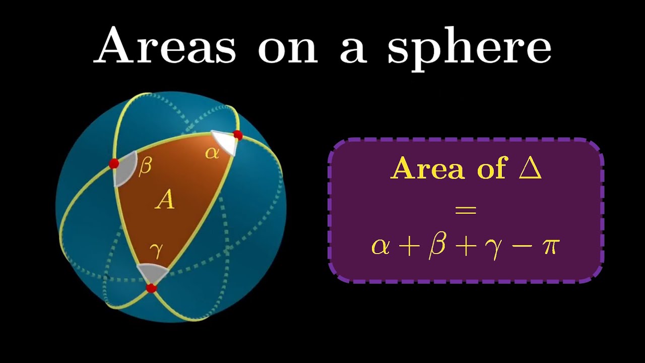 How to find areas on a sphere: Girard's theorem - YouTube