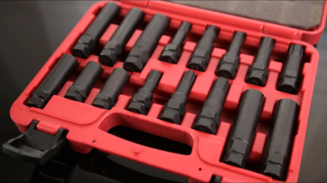 Kauplus 16PCS Master Wheel Locking Lug Key Set - YouTube
