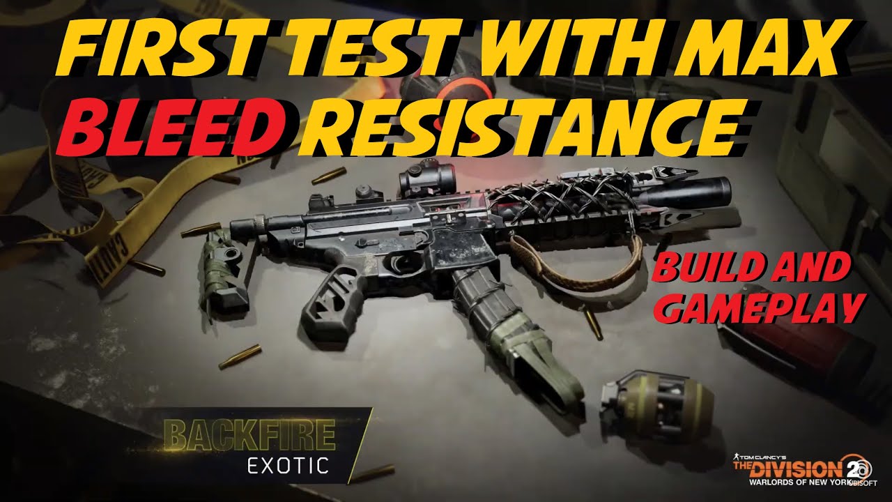 *NEW* Backfire Exotic SMG | TESTING WITH MAX BLEED RESISTANCE | The ...