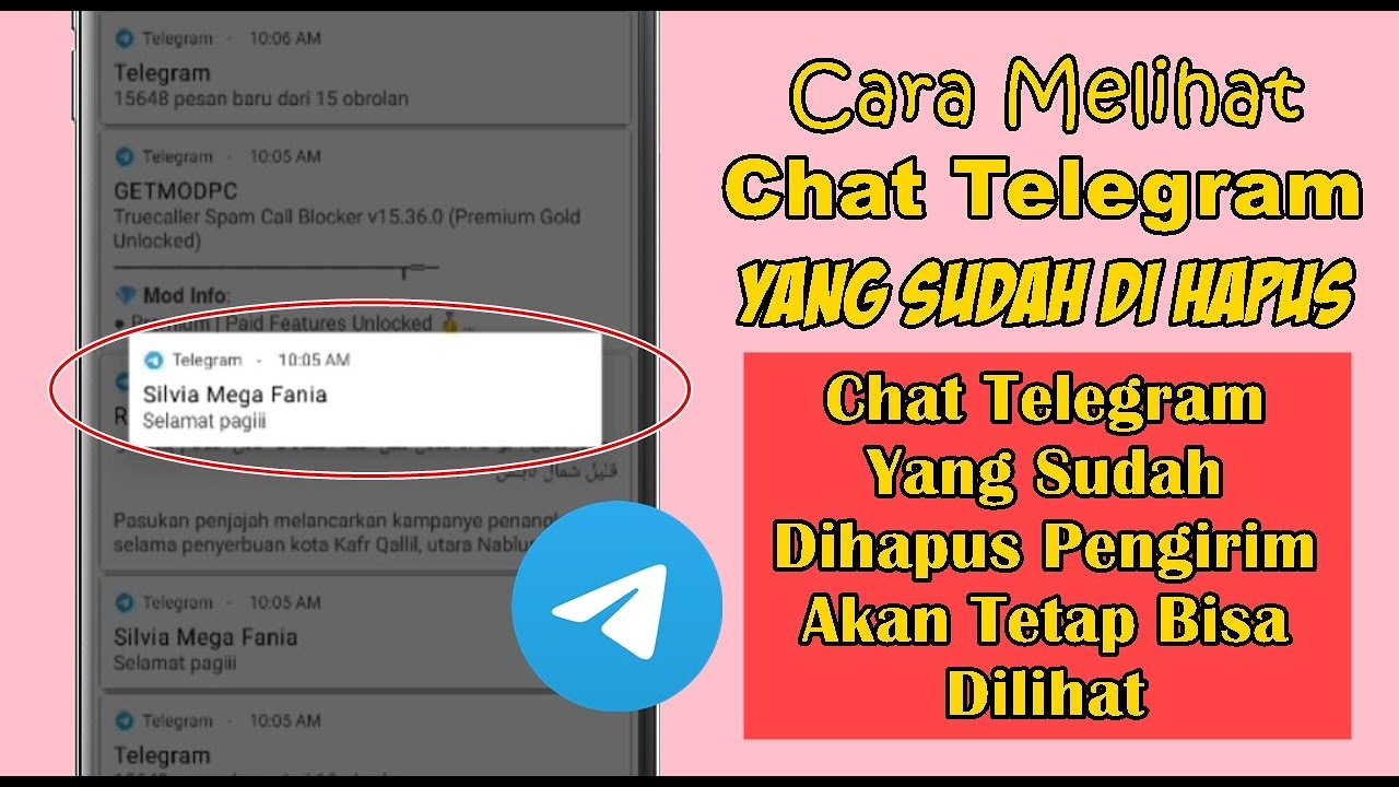CARA MELIHAT CHAT TELEGRAM YANG SUDAH DI HAPUS PENGIRIM - YouTube