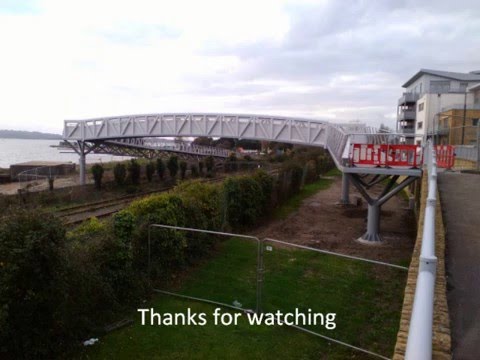 New footbridge Hamworthy Park, Goods branch line Poole - YouTube