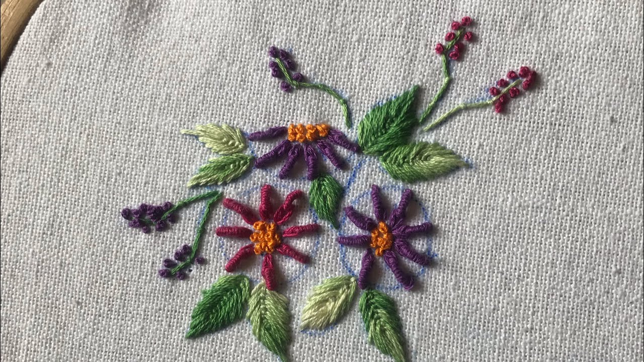 Aster flower embroidery || Threads & Needles || 132- hand embroidery ...