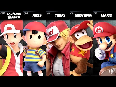 Pokémon Trainer VS Ness VS Terry VS Diddy Kong VS Mario LV 9 CPU Battle ...