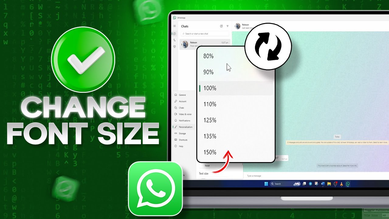 How to Change Font Size on WhatsApp Desktop | Adjust WhatsApp Text Size - YouTube