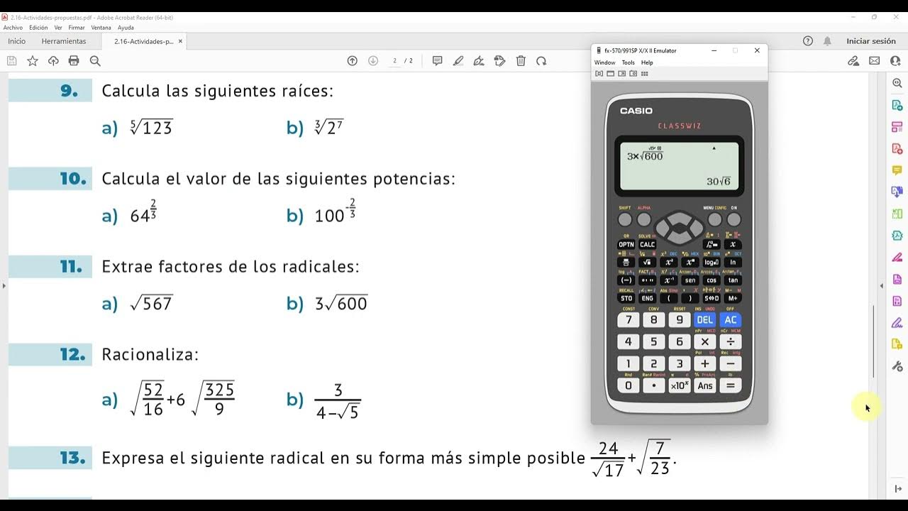 Raíces con la calculadora Casio Classwiz - YouTube