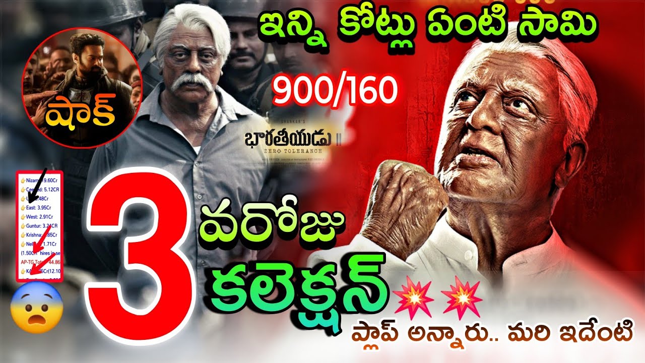 Kalmal Haasan Bharateeyudu 2 3rd Day Collection, Bharateeyudu 2 Three ...