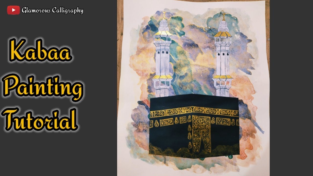 #Kabaa painting tutorial| How to draw kabaa easily |Mecca acrylic ...