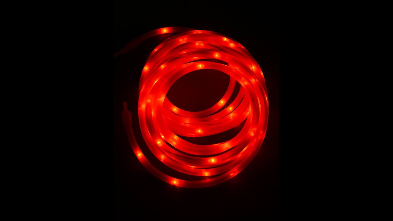 100 LED Red Case USB Snake Rope Light - YouTube