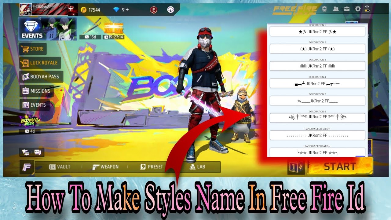 How To Write Styles Name In Free Fire || How To Add Style Name In Free ...