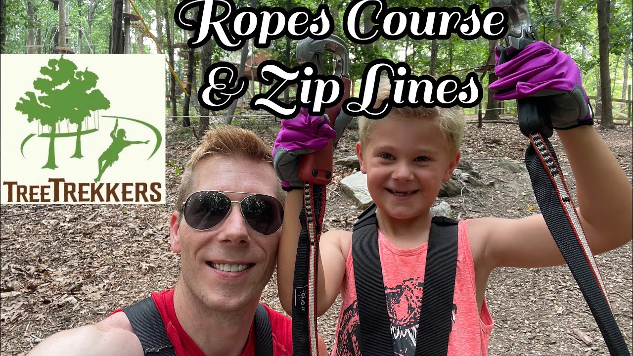 Ropes Course & Zip Lines @ Tree Trekkers Outdoor Aerial Adventure - YouTube