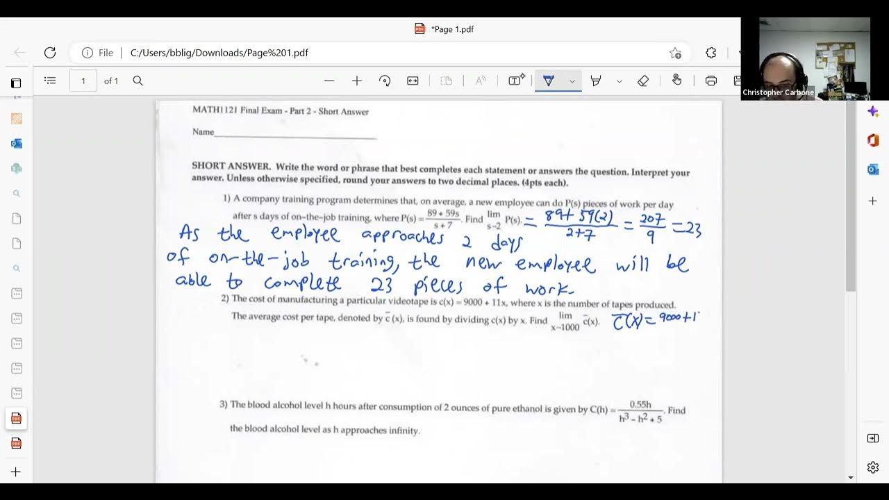 Applied Calculus I Final Exam Review Part 1 - YouTube