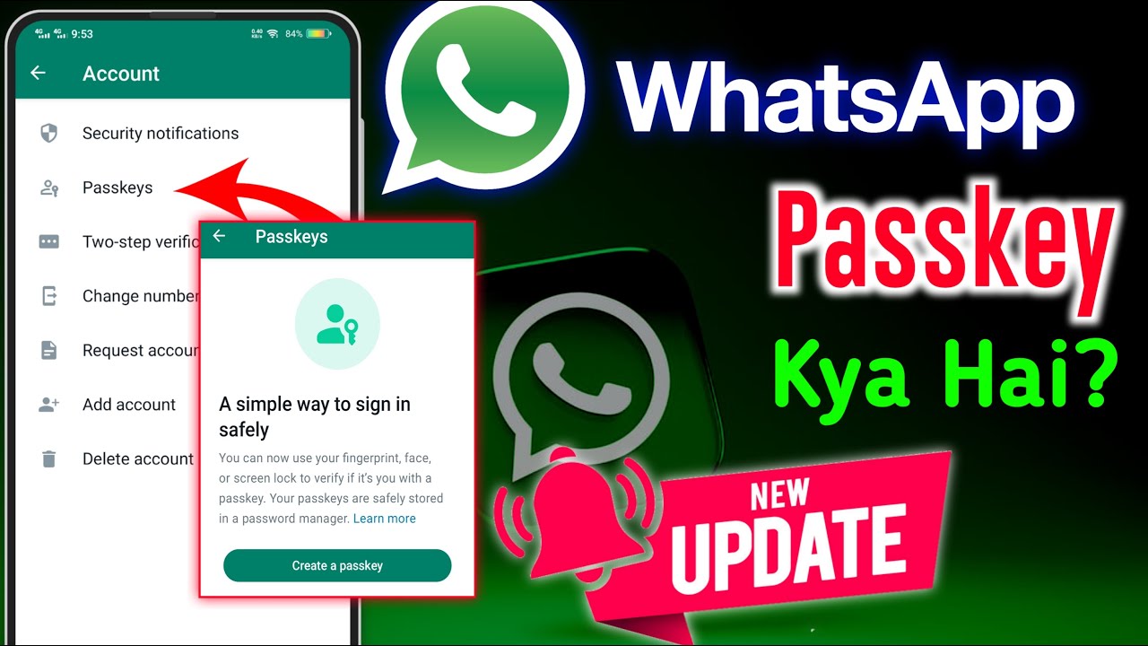 Whatsapp passkey kya hai | how to create a passkey on WhatsApp ...