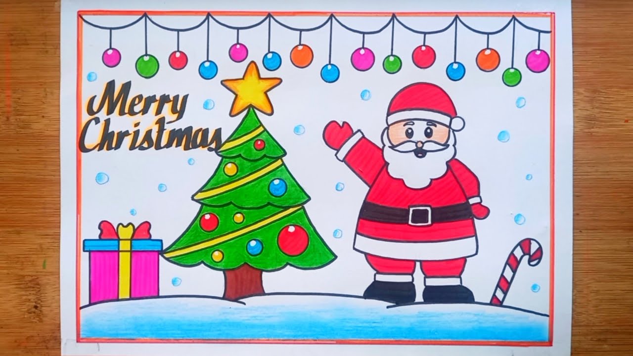 Christmas Drawing/Merry Christmas Drawing/Christmas Poster Drawing/How ...