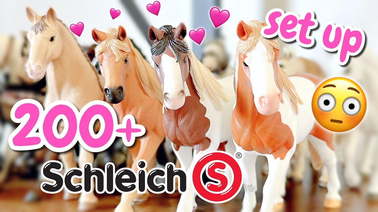 Organizing my 200+ Schleich! Horses, Barns, and Dogs Setup - YouTube
