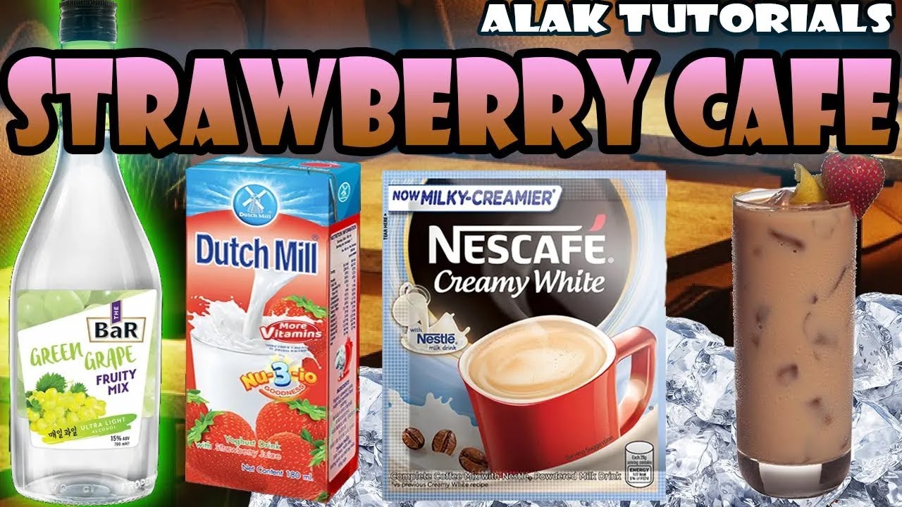 Strawberry Cafe ALAK MIX! The Bar Fruity Mix + Nescafe White Pinoy ...