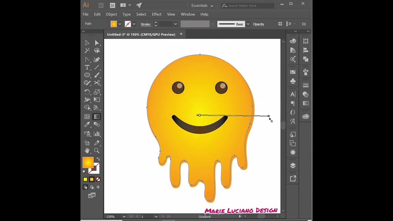 Smile how to design a smiley face emoji in Adobe Illustrator Tutorial ...