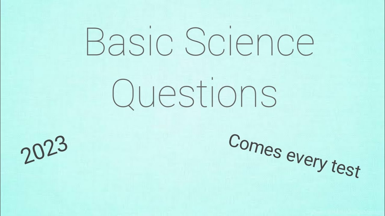 Basic Science Questions 2023 #biology #science - YouTube