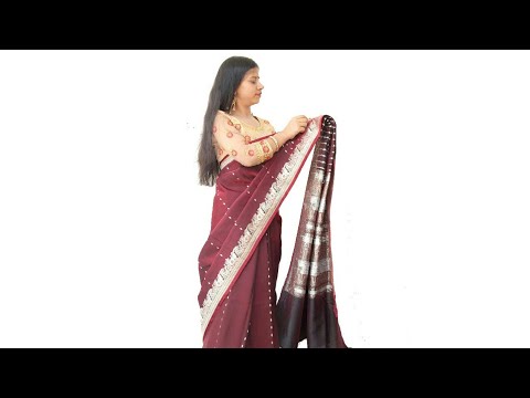 How to drape Wedding Banarasi Saree in Ulta palla style || Golden ...
