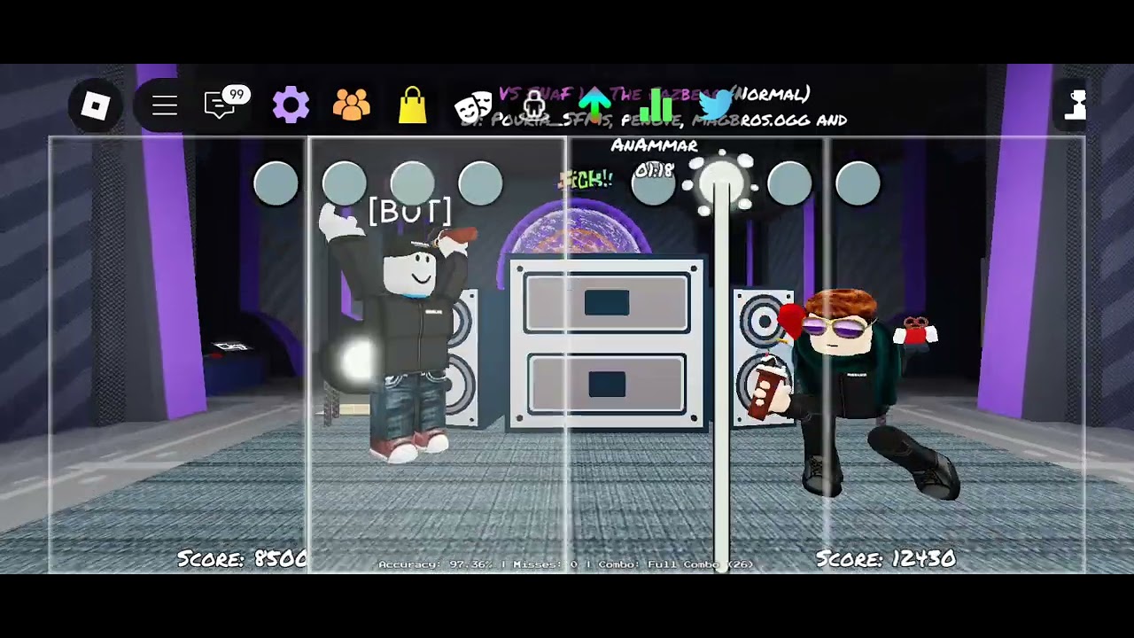 Funky friday vs fnaf 1 the fazbear 14 misses - YouTube
