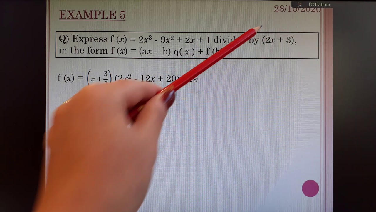 Higher Maths Polynomials - Remainder Theorem - YouTube