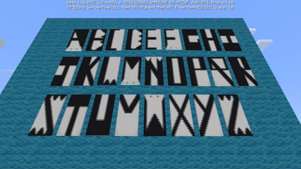 A to Z English Alphabets in Minecraft Minecraft ABC banner minecraft ...