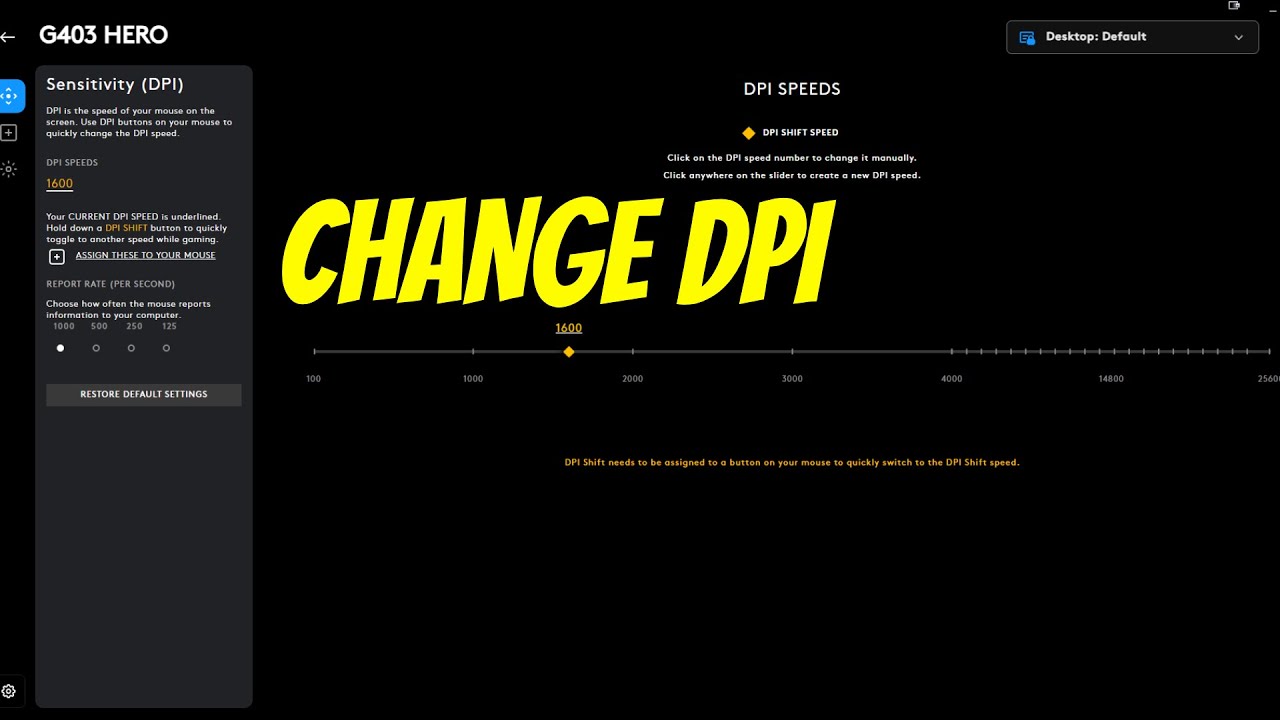 How To Change Mouse DPI on Logitech G HUB - YouTube