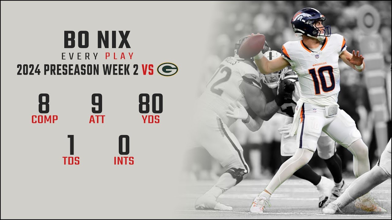 Bo Nix Preseason Week 2 Replay: Every Pass and Run vs Green Bay Packers ...