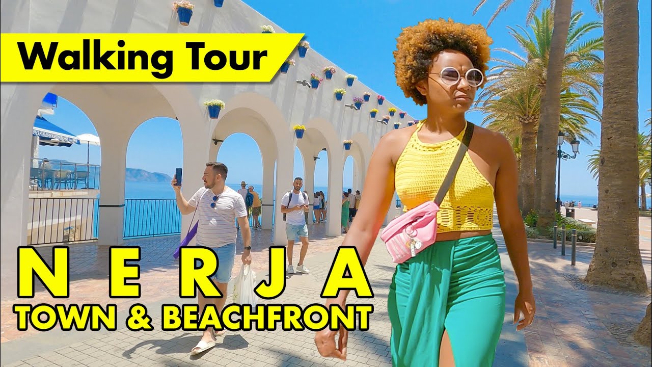 Nerja town & beach in June - Costa del Sol, Spain immersive virtual ...