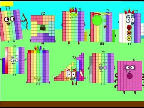 Numberblocks band 71-80, replaced with retro sound effects. - YouTube