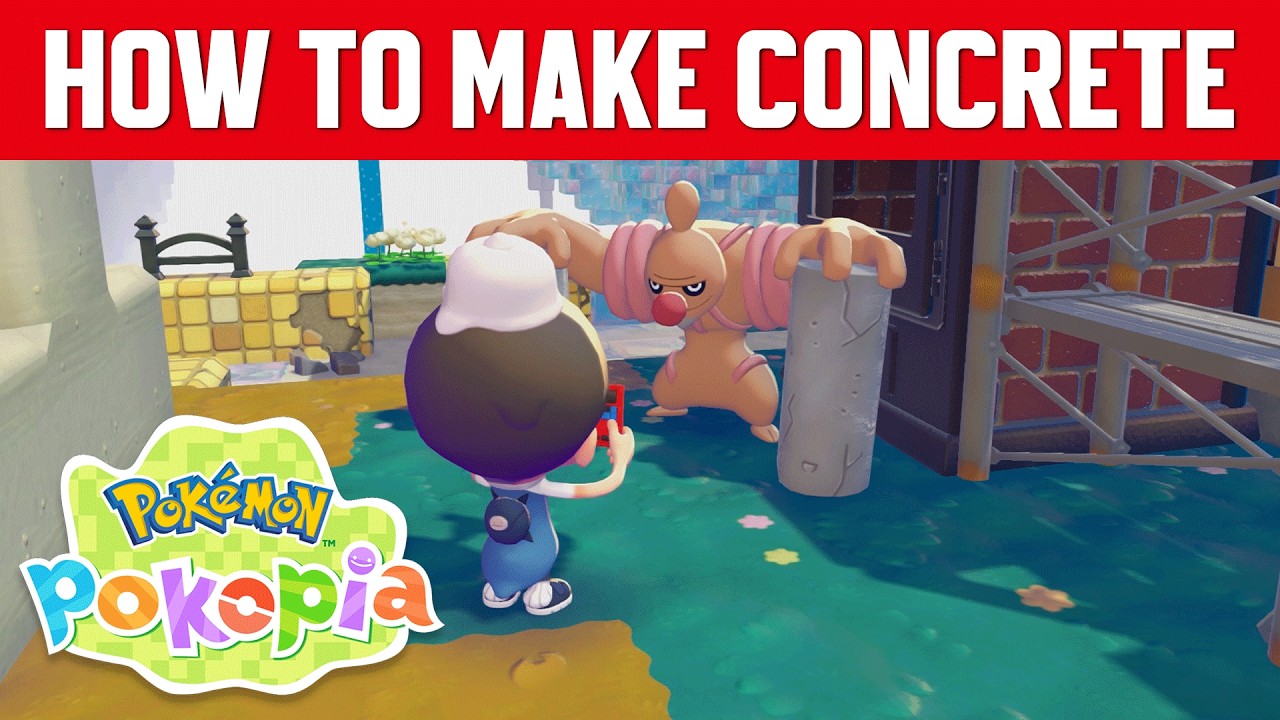 Pokemon Pokopia - How to make Concrete (How to get Conkeldurr) - YouTube