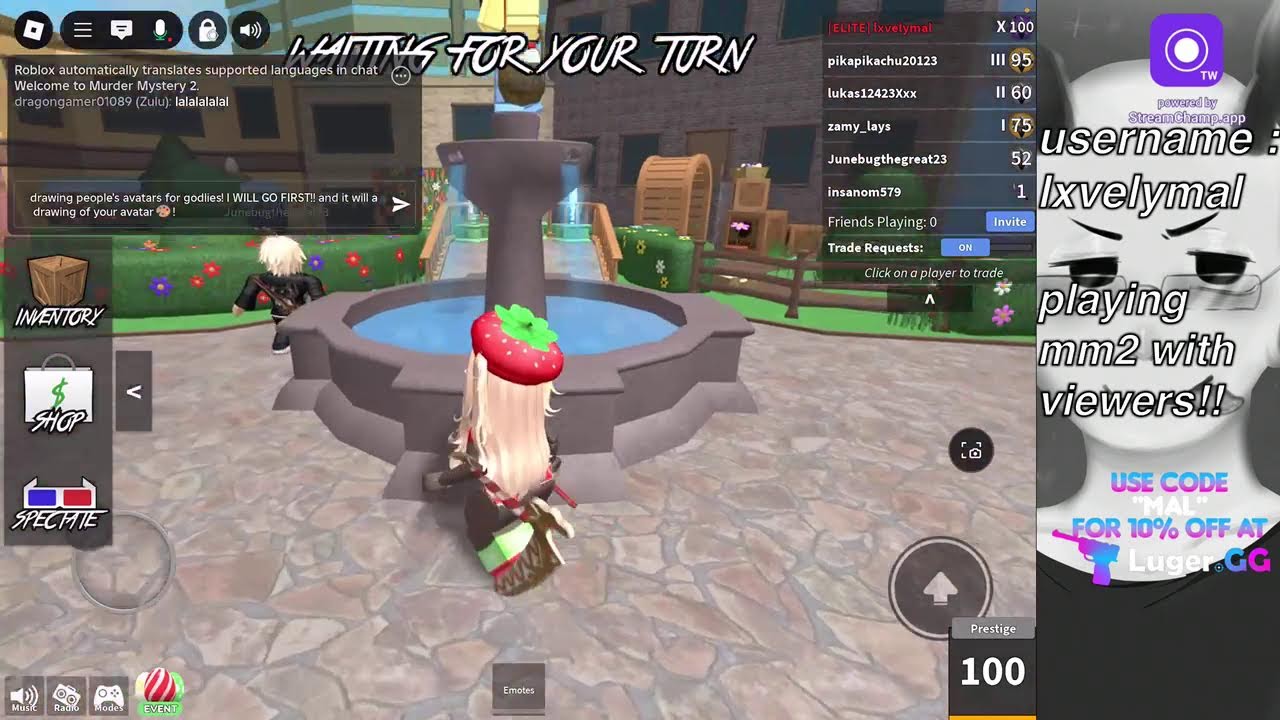 playing mm2 / drawing people for godlies! - YouTube