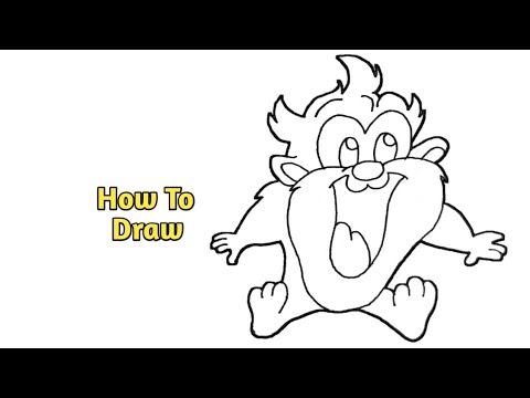 Baby Taz Drawing From Baby Looney Tunes | How To Draw Baby Taz From ...